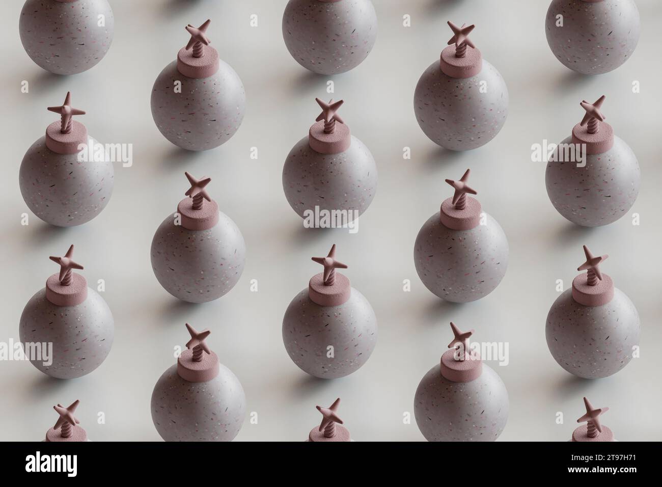 Repetitive pattern of pink bombs over white background Stock Photo - Alamy