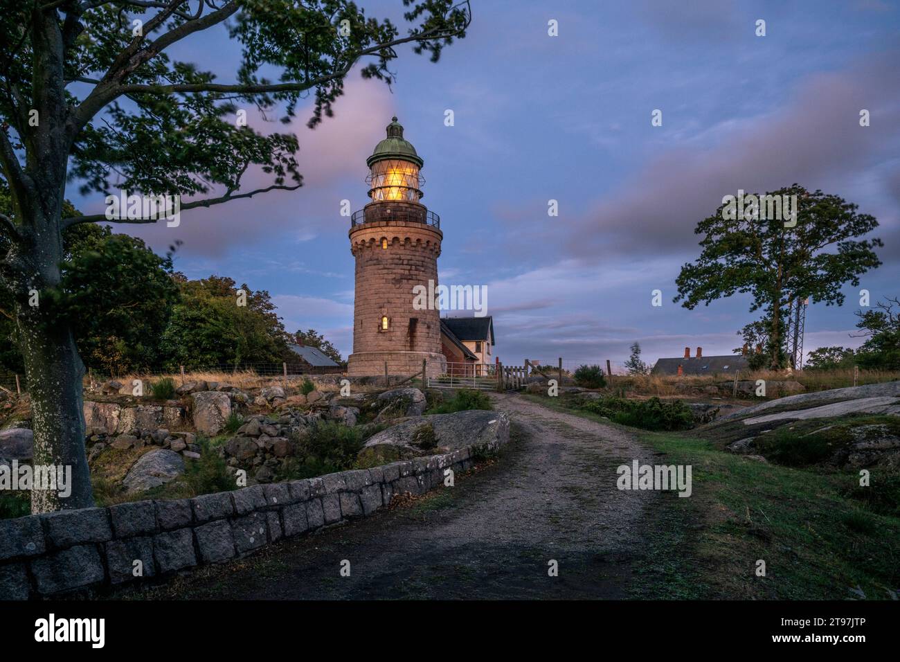 Denmark, Bornholm, Hammeren Lighthouse at dusk Stock Photo - Alamy