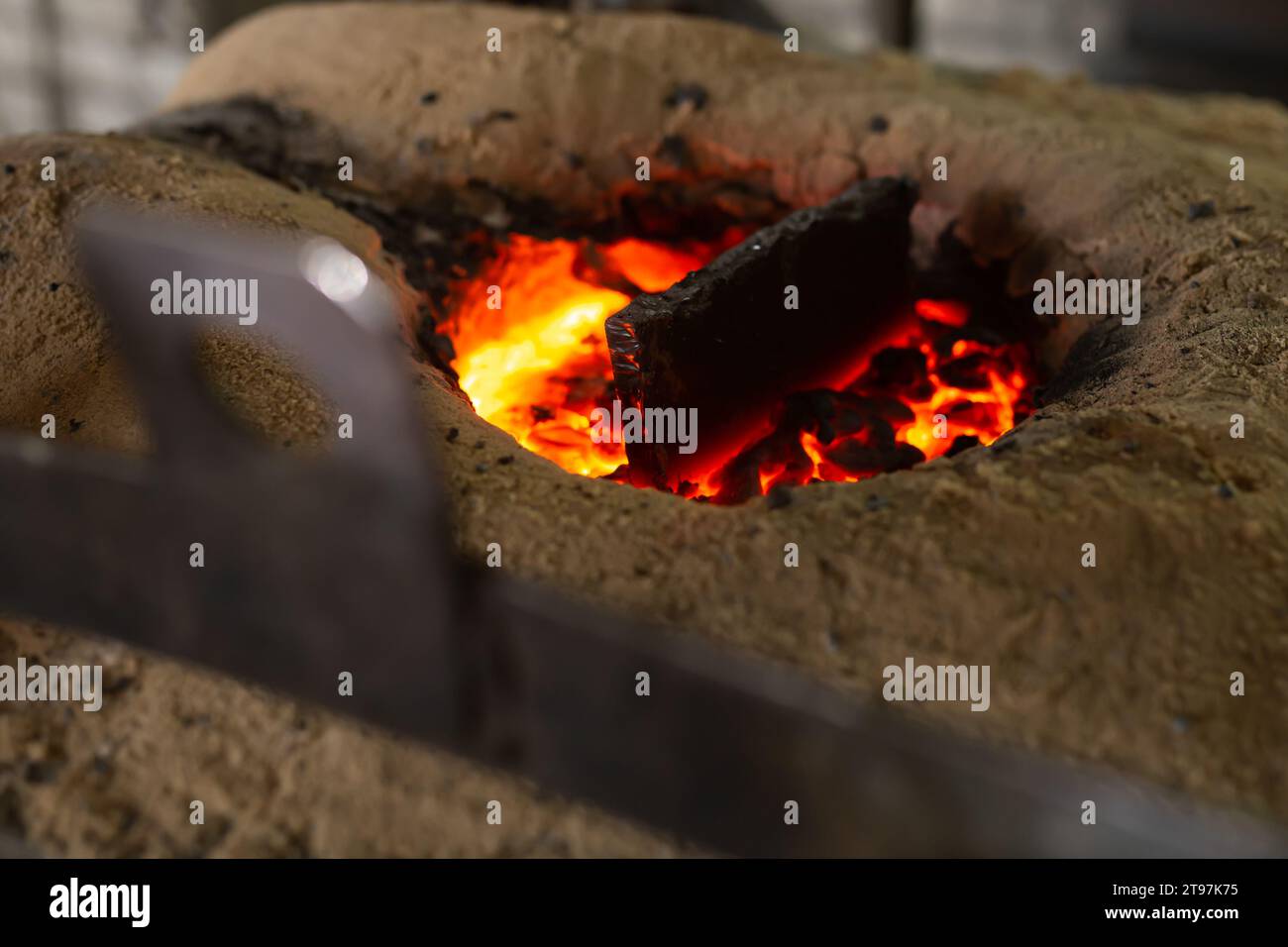 Foundry - ferrous metal is melted in an induction furnace of ...