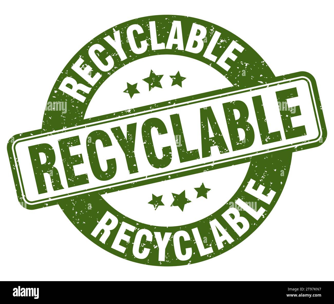 recyclable stamp. recyclable sign. round grunge label Stock Vector ...
