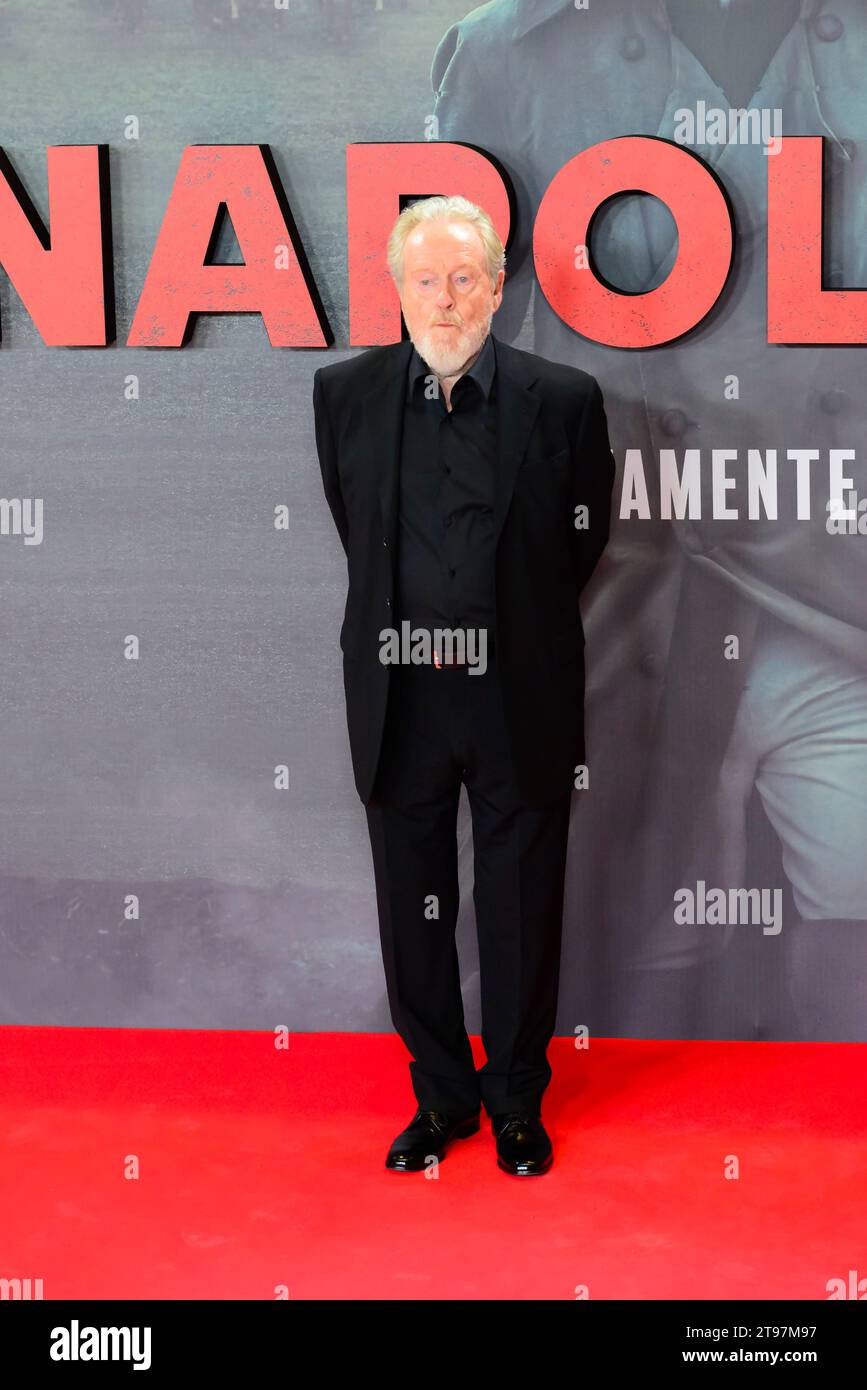 The British film director, Sir Ridley Scott, Ridley Scott, posed for ...