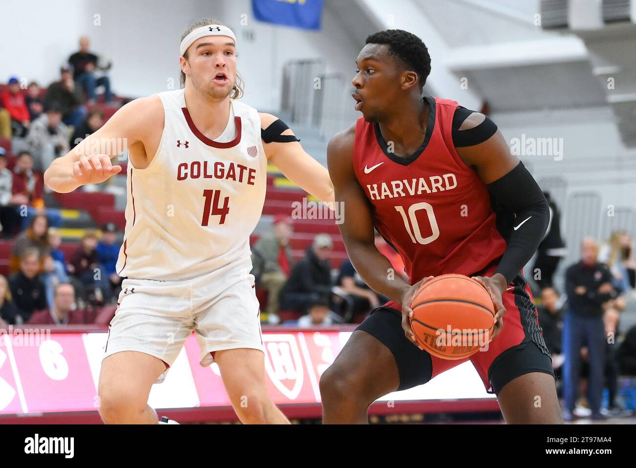 November 22, 2023: Harvard Crimson forward Chisom Okpara (10) drives to ...