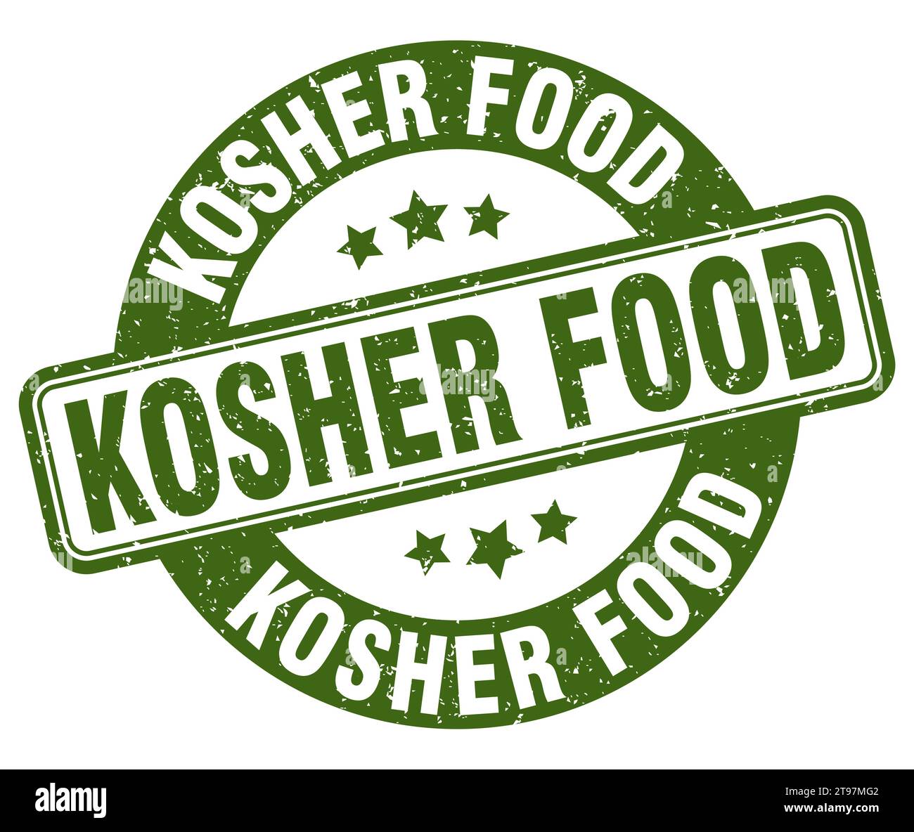 kosher food stamp. kosher food sign. round grunge label Stock Vector ...