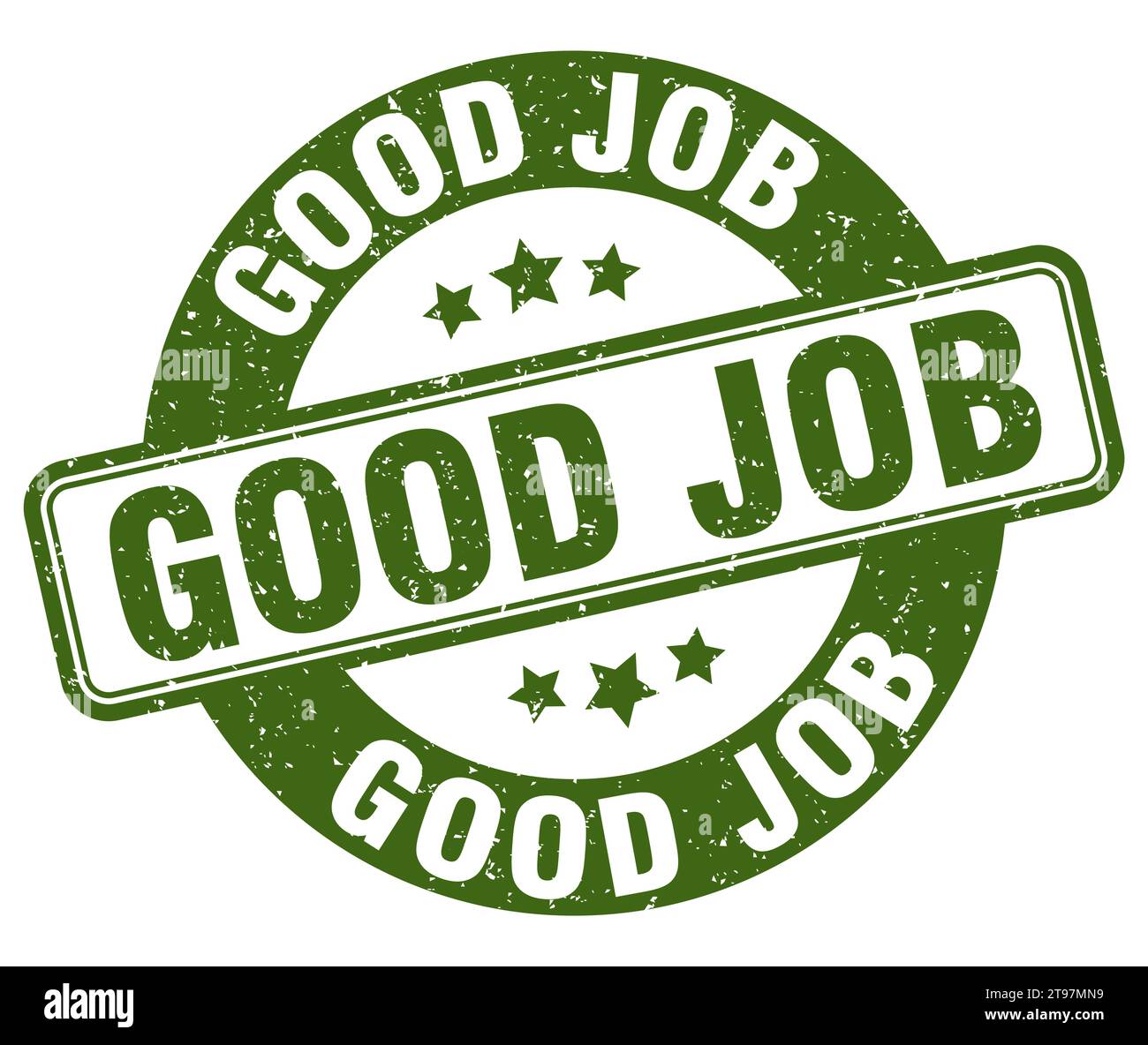 Good job round green sticker hi-res stock photography and images - Alamy