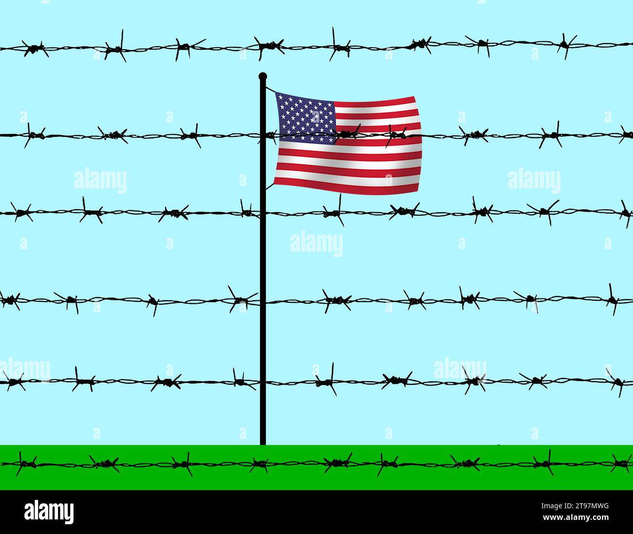 American flag barbed wire hi-res stock photography and images - Alamy