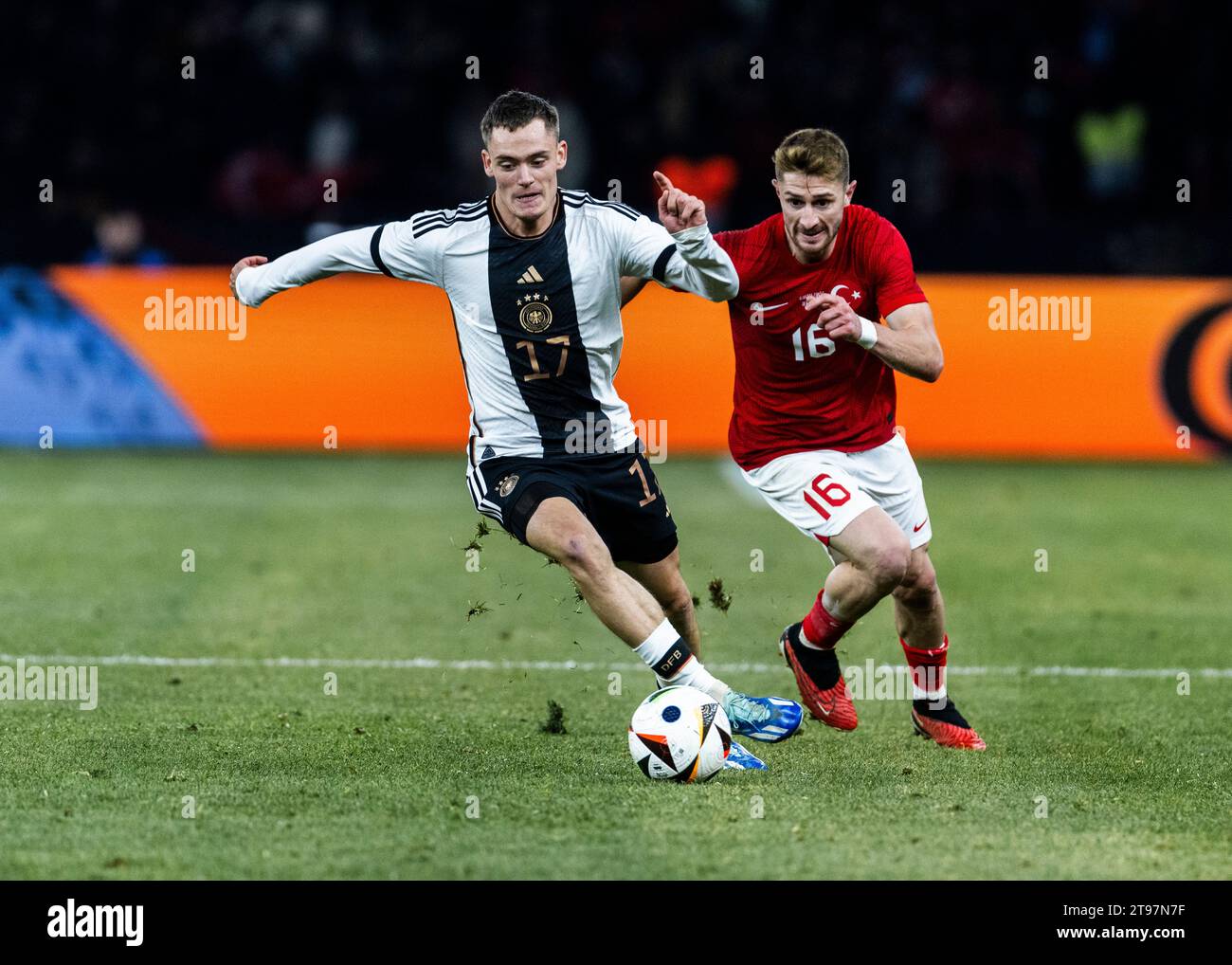 Berlin, Olympiastadion, 18.11.23: Florian Wirtz of Germany challenges ...