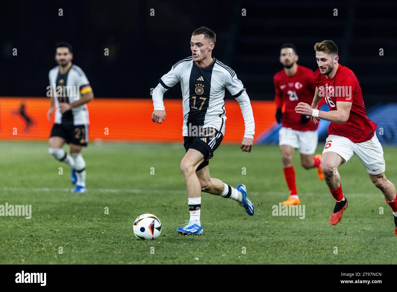 Berlin, Olympiastadion, 18.11.23: Florian Wirtz of Germany challenges ...
