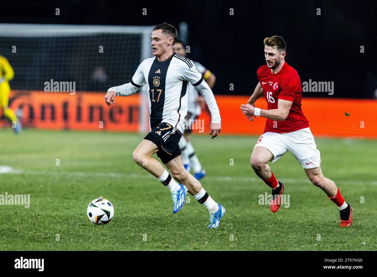 Berlin, Olympiastadion, 18.11.23: Florian Wirtz of Germany challenges ...