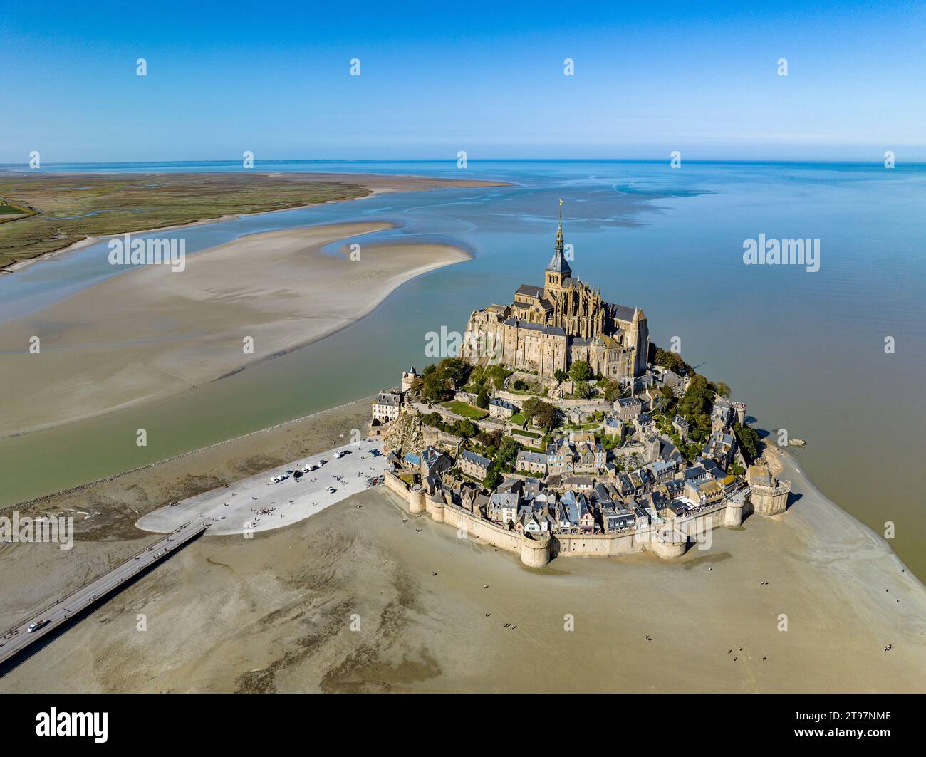 France, Normandy, Aerial view of Mont Saint-Michel Stock Photo - Alamy