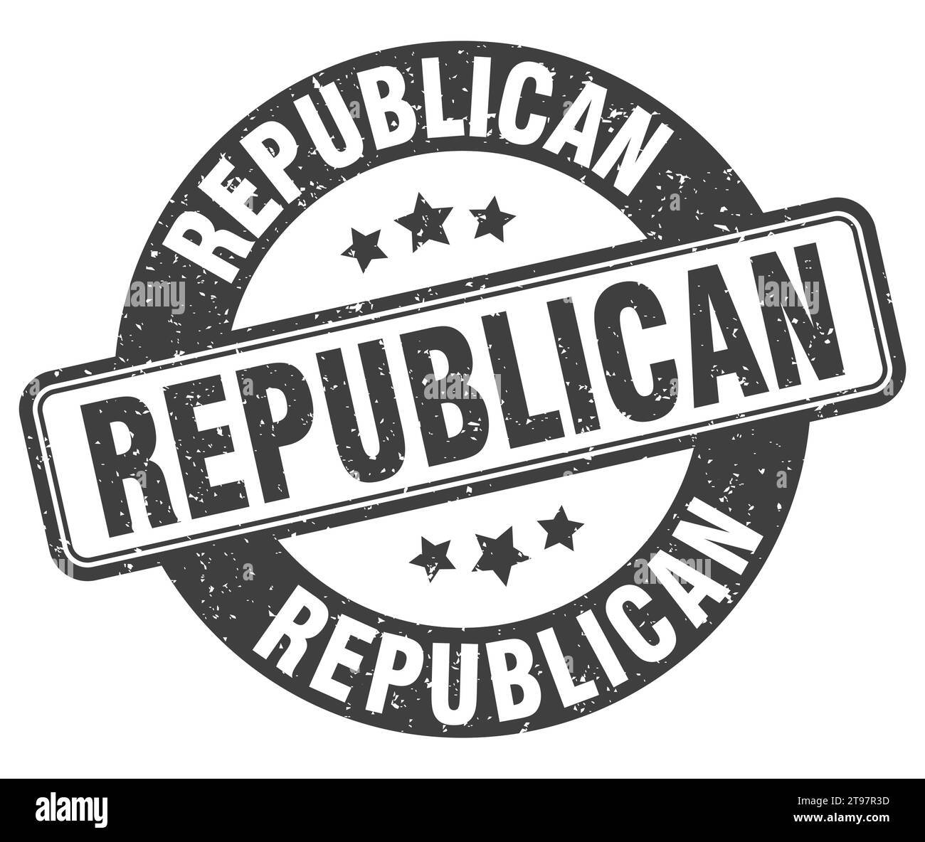 republican stamp. republican sign. round grunge label Stock Vector ...