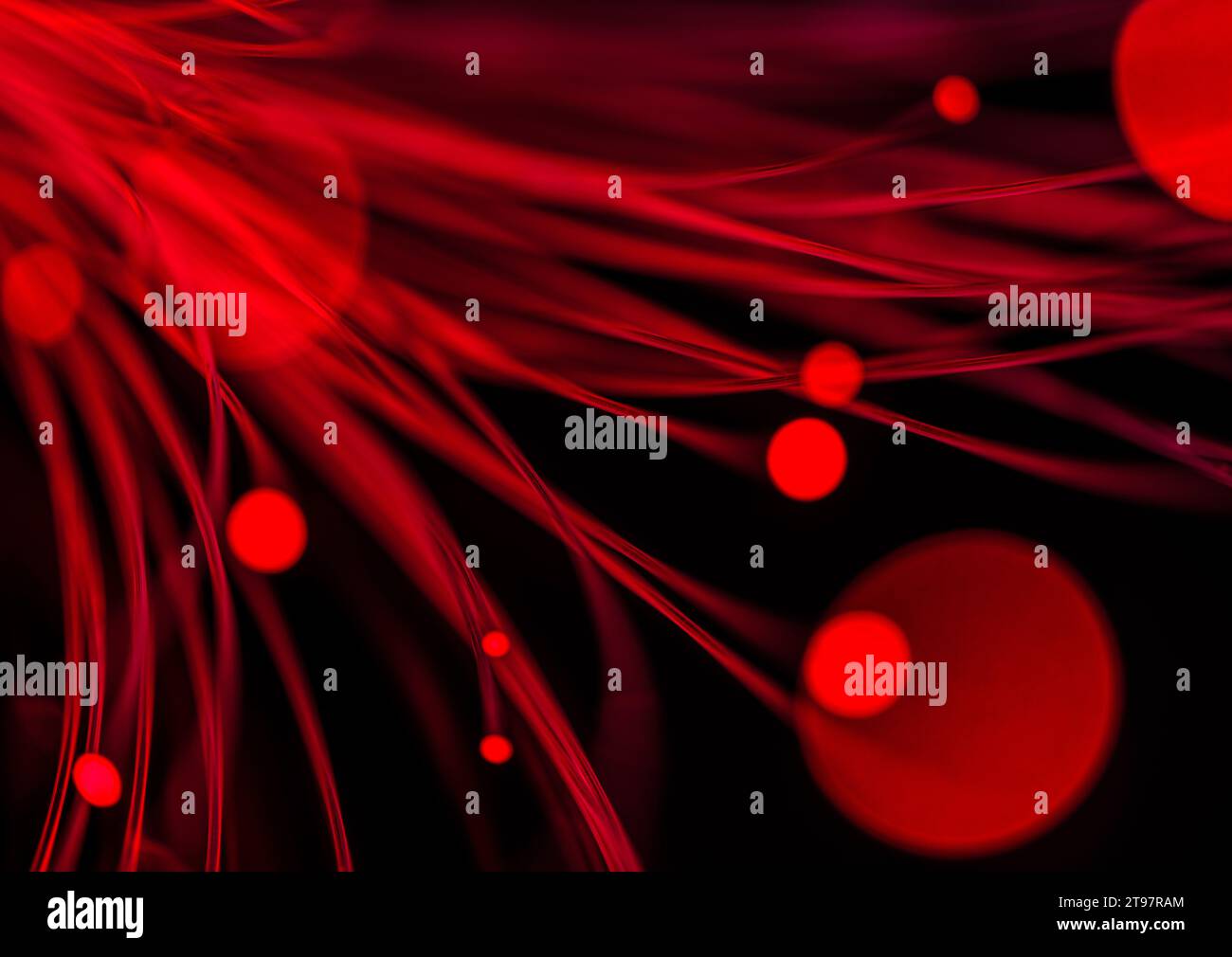 Red glowing fiber optic cables Stock Photo - Alamy