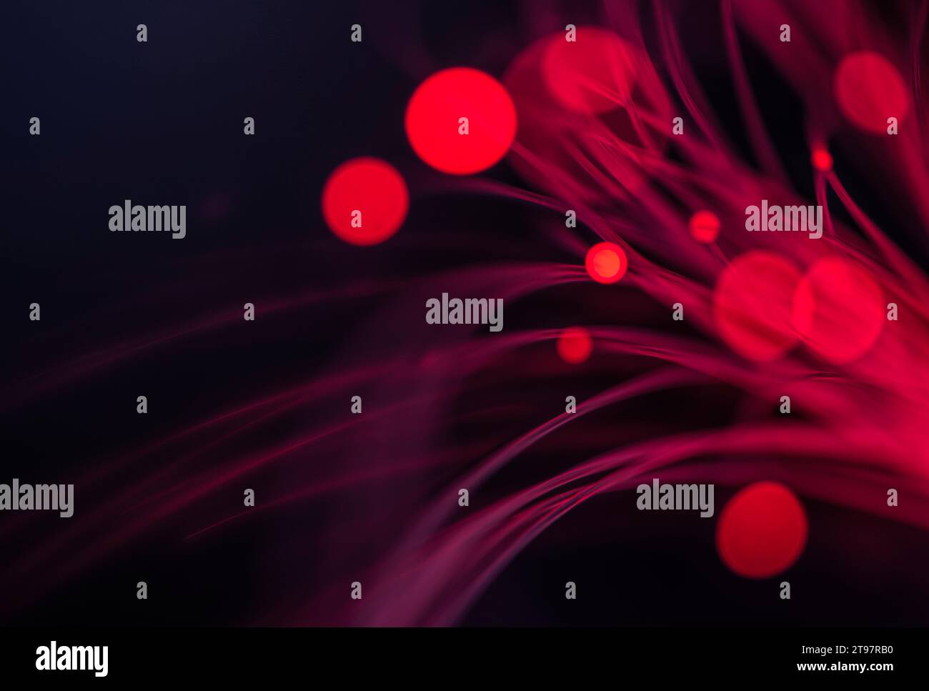 Red glowing fiber optic cables Stock Photo - Alamy