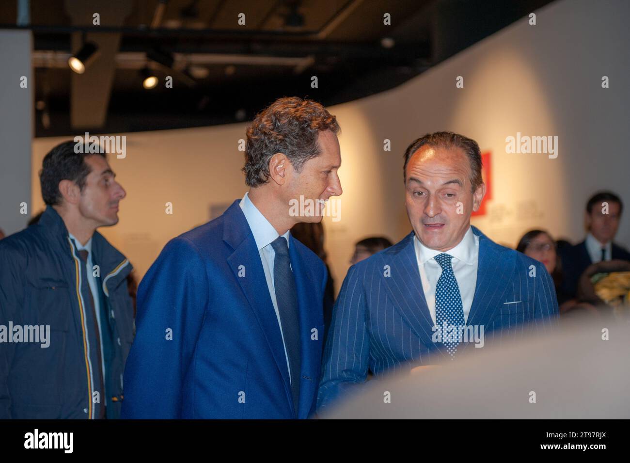 Turin (Italy) 11/23/2023 John Elkann and Alberto Cirio during a meeting ...