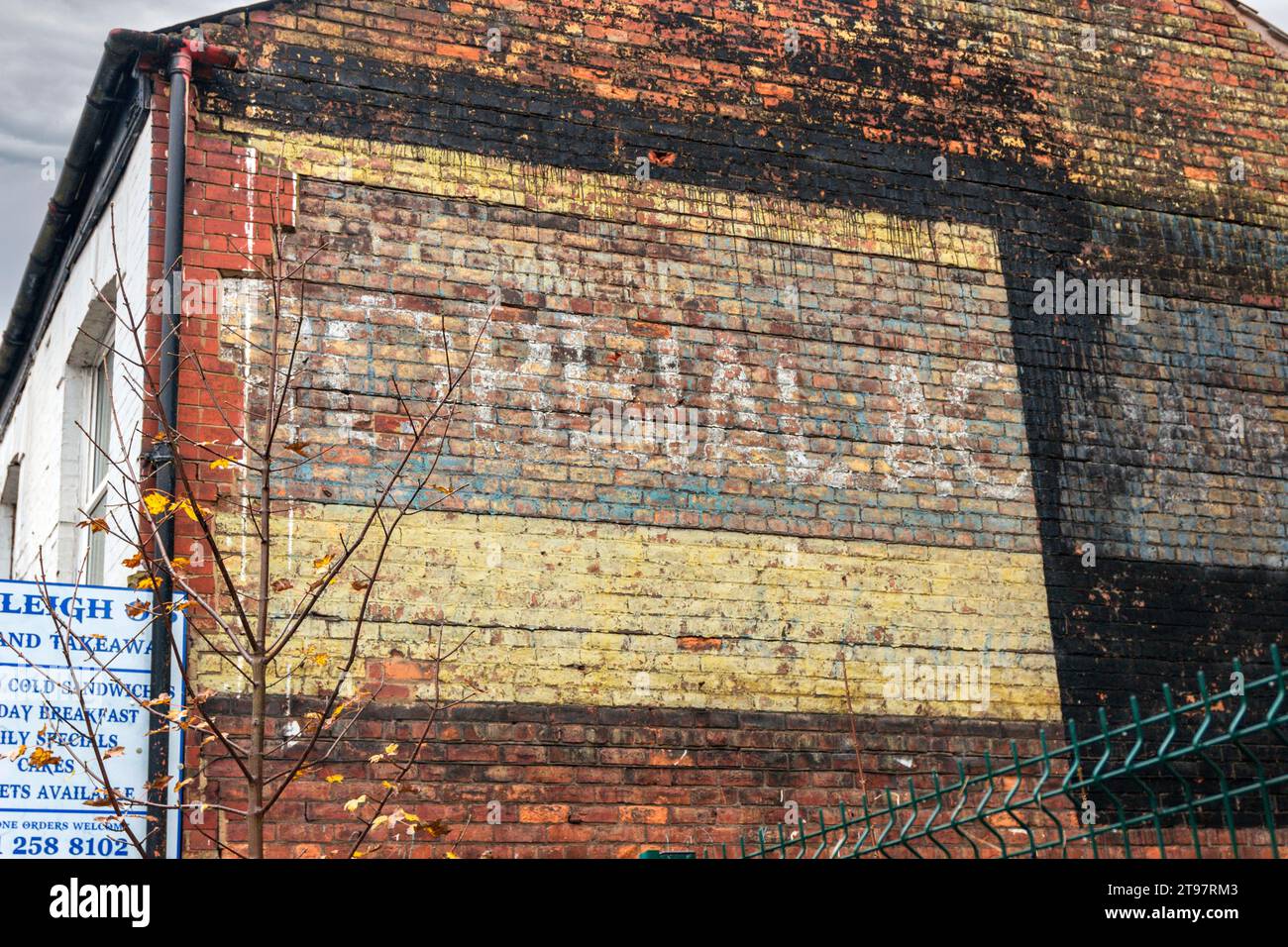 Ghost sign. Church Street, Radcliffe Greater Manchester Stock Photo - Alamy