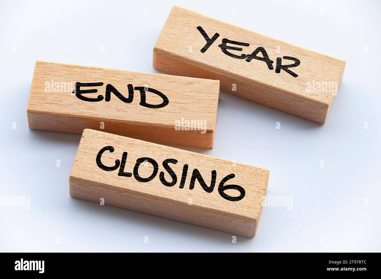 Top view of Year End Closing text on wooden blocks. Year end closing ... Top view of Year End Closing text on wooden blocks. Year end closing ...