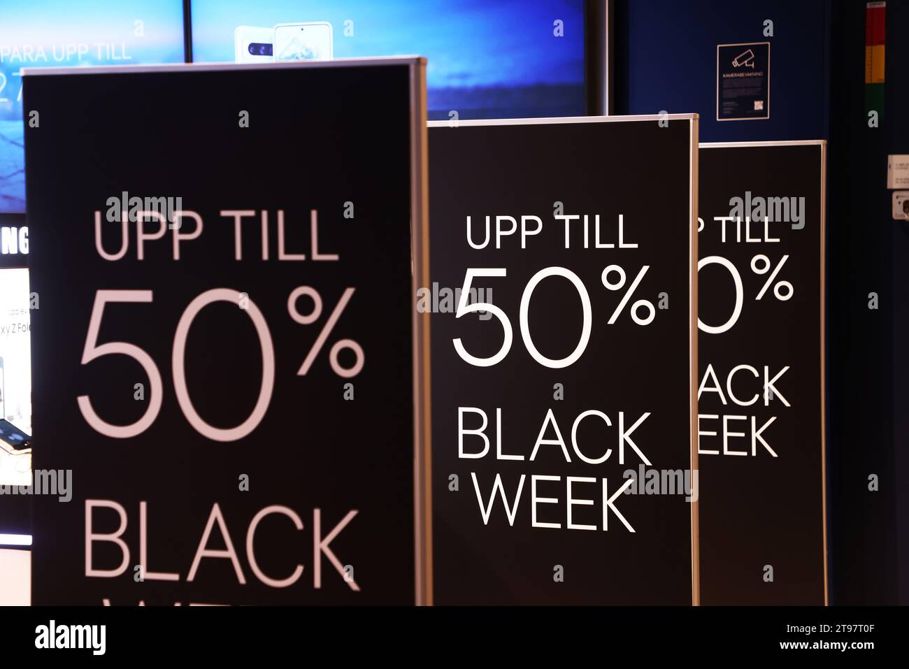 Signs and symbols, Black week and Black Friday signs in a mall Stock ...