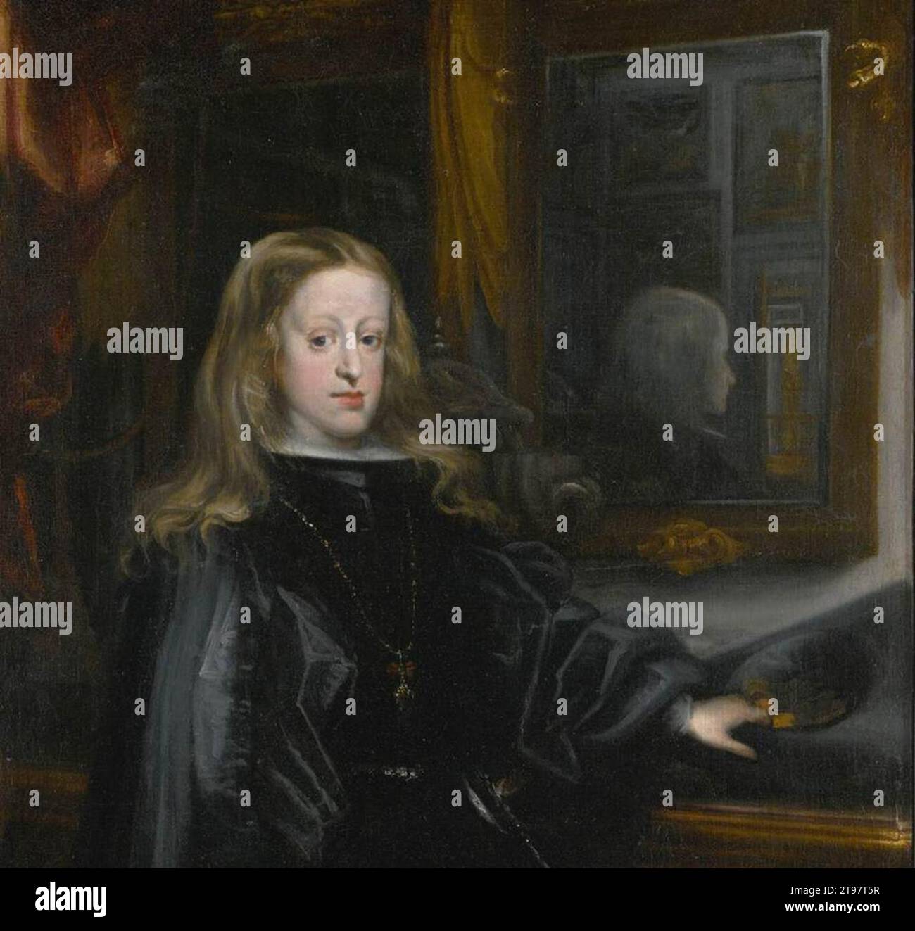 Portrait of Charles II (detail) c. 1675 by Juan Carreno De Miranda ...