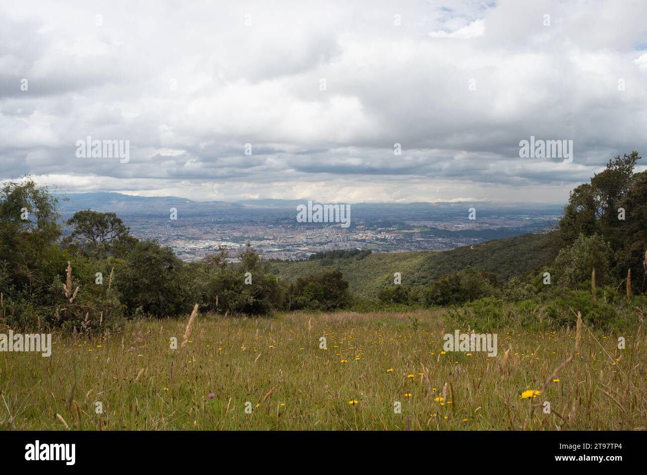 Countryside landscape with bogota city at background Stock Photo - Alamy