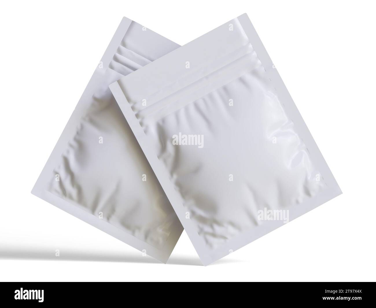 Packaging sachet white color realistic texture rendering 3D ...