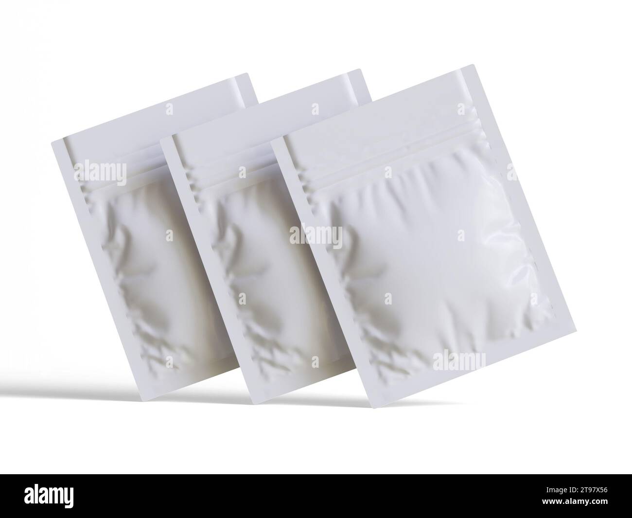 Packaging sachet white color realistic texture rendering 3D ...