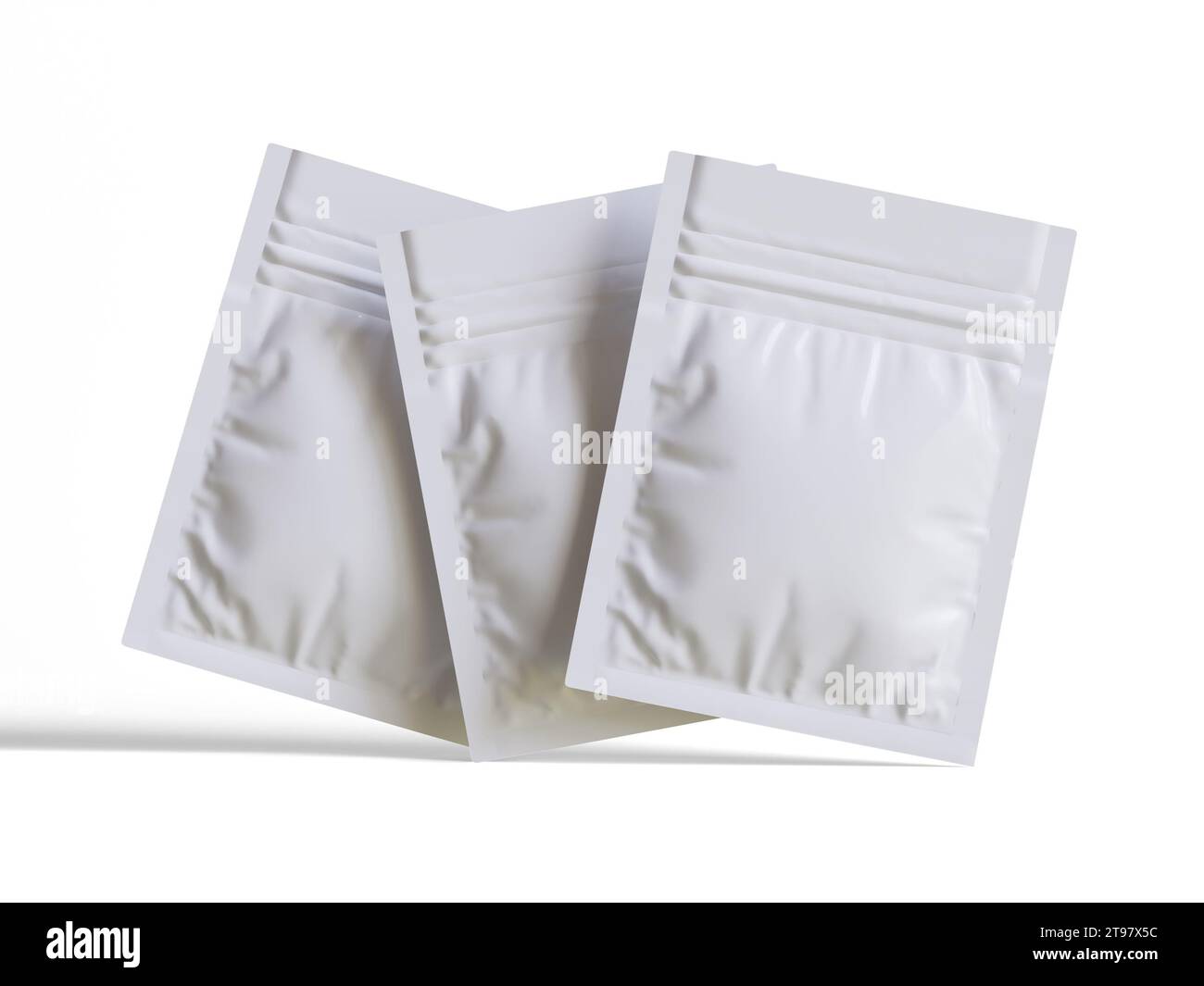Packaging sachet white color realistic texture rendering 3D ...