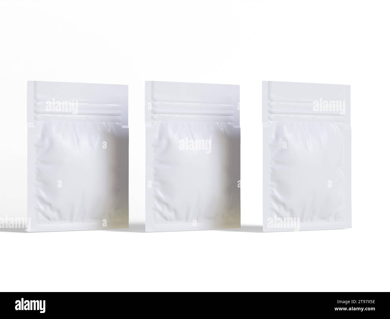 Packaging sachet white color realistic texture rendering 3D ...