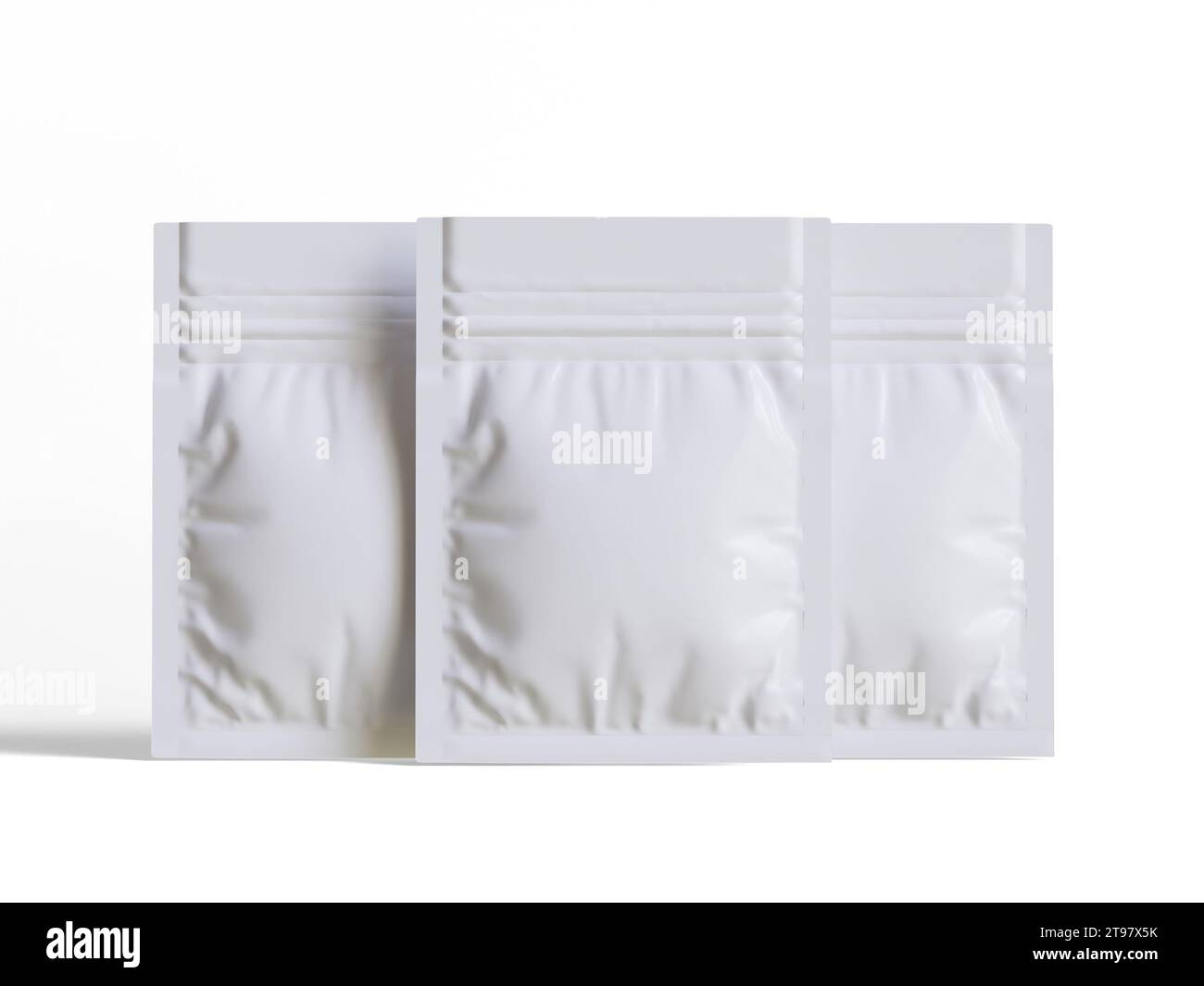 Packaging sachet white color realistic texture rendering 3D ...
