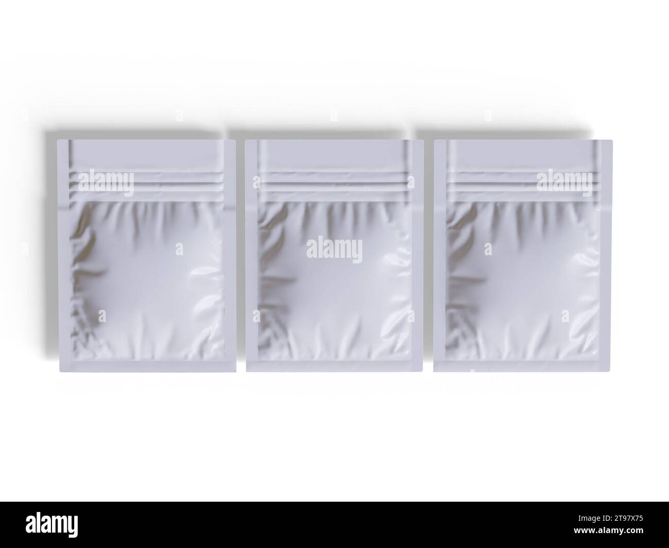 Packaging sachet white color realistic texture rendering 3D ...