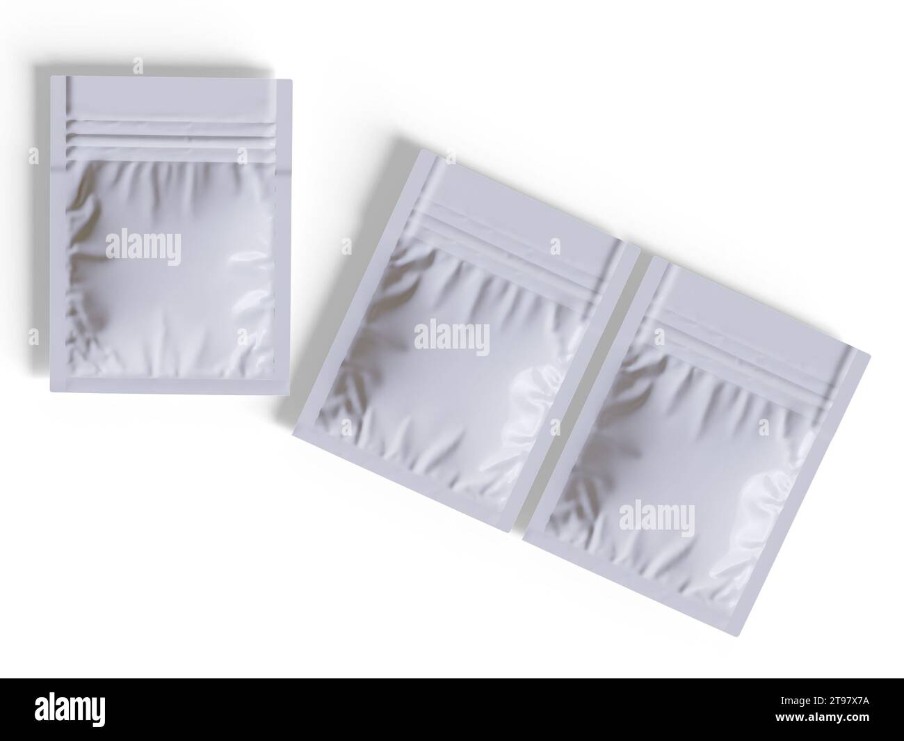 Packaging sachet white color realistic texture rendering 3D ...