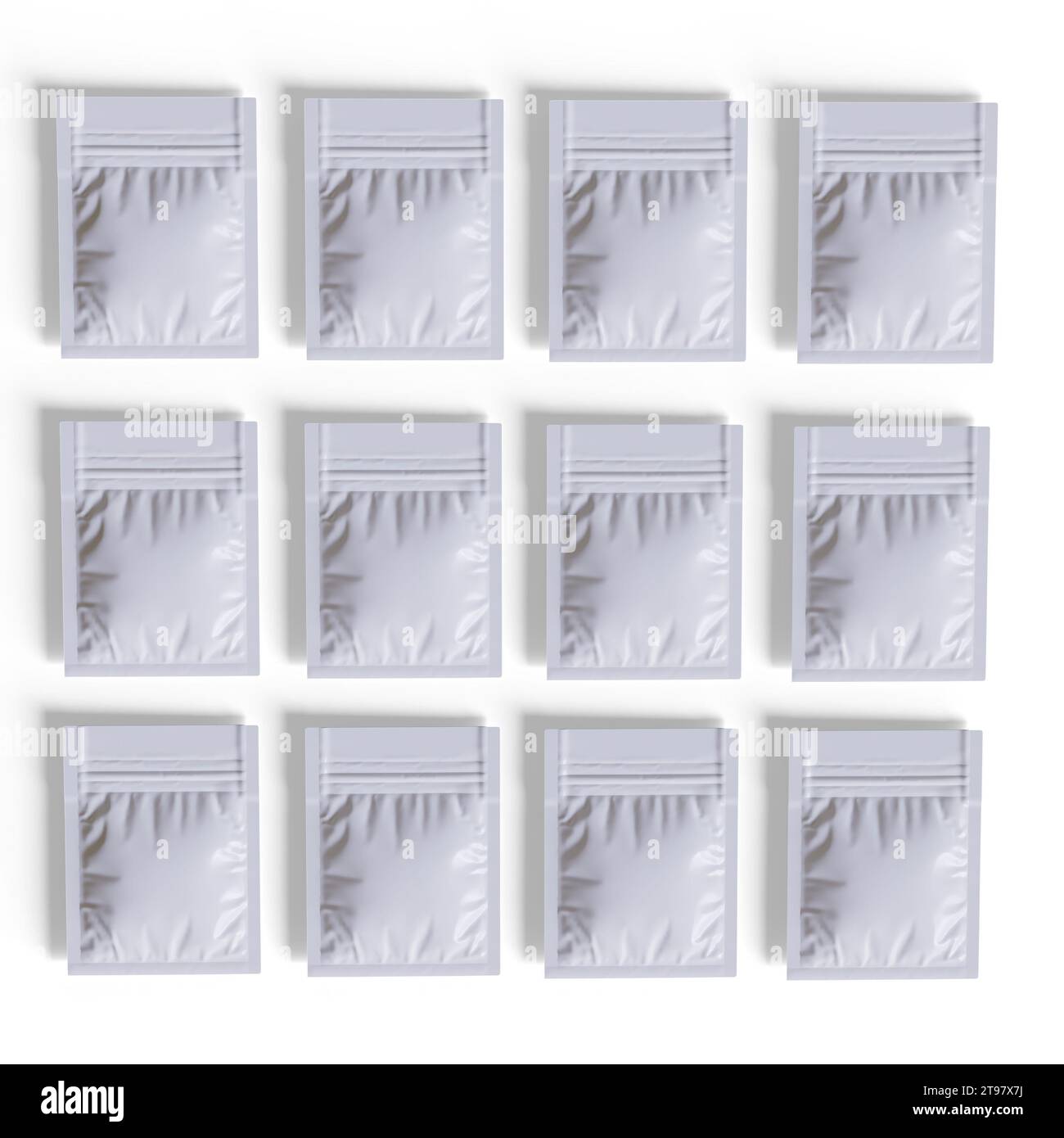 Packaging sachet white color realistic texture rendering 3D ...