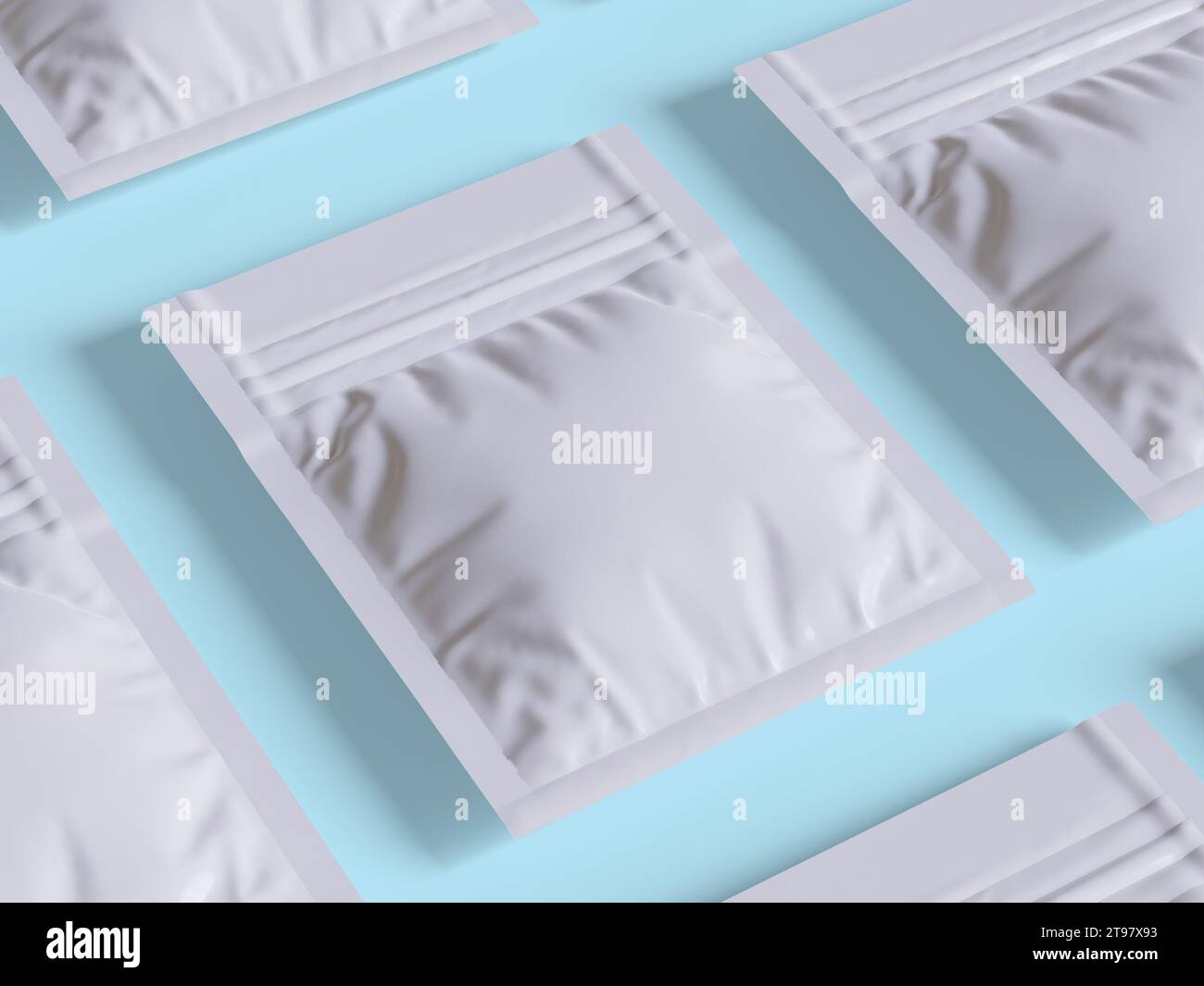 Packaging sachet white color realistic texture rendering 3D ...