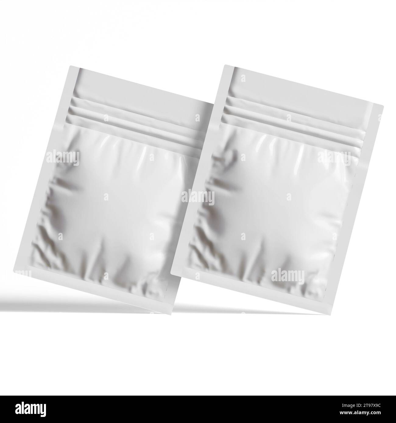 Packaging sachet white color realistic texture rendering 3D ...