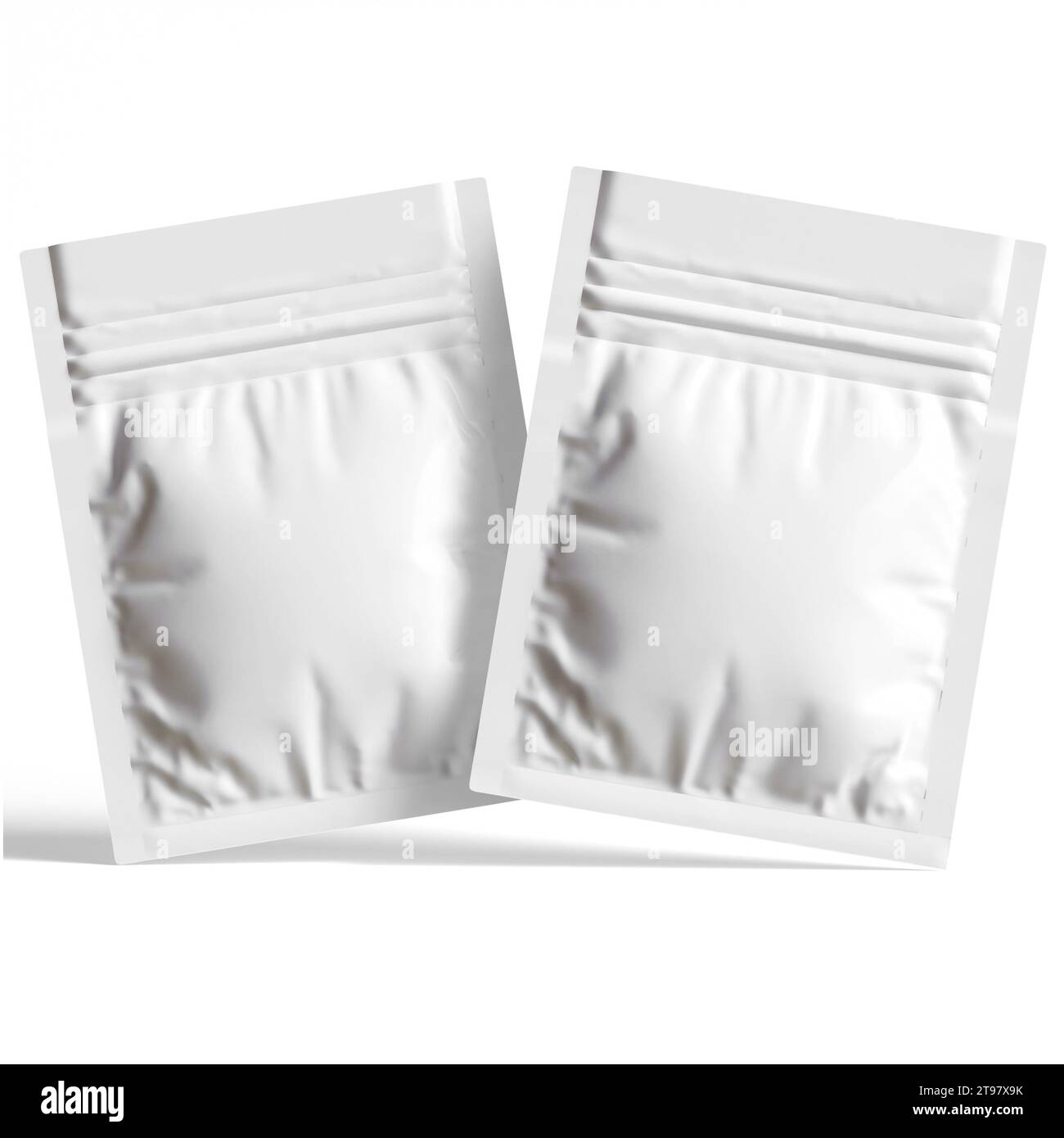 Packaging sachet white color realistic texture rendering 3D ...