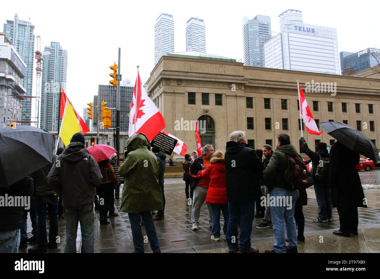 This was a demonstration by protesters in Toronto, Canada Stock Photo ...