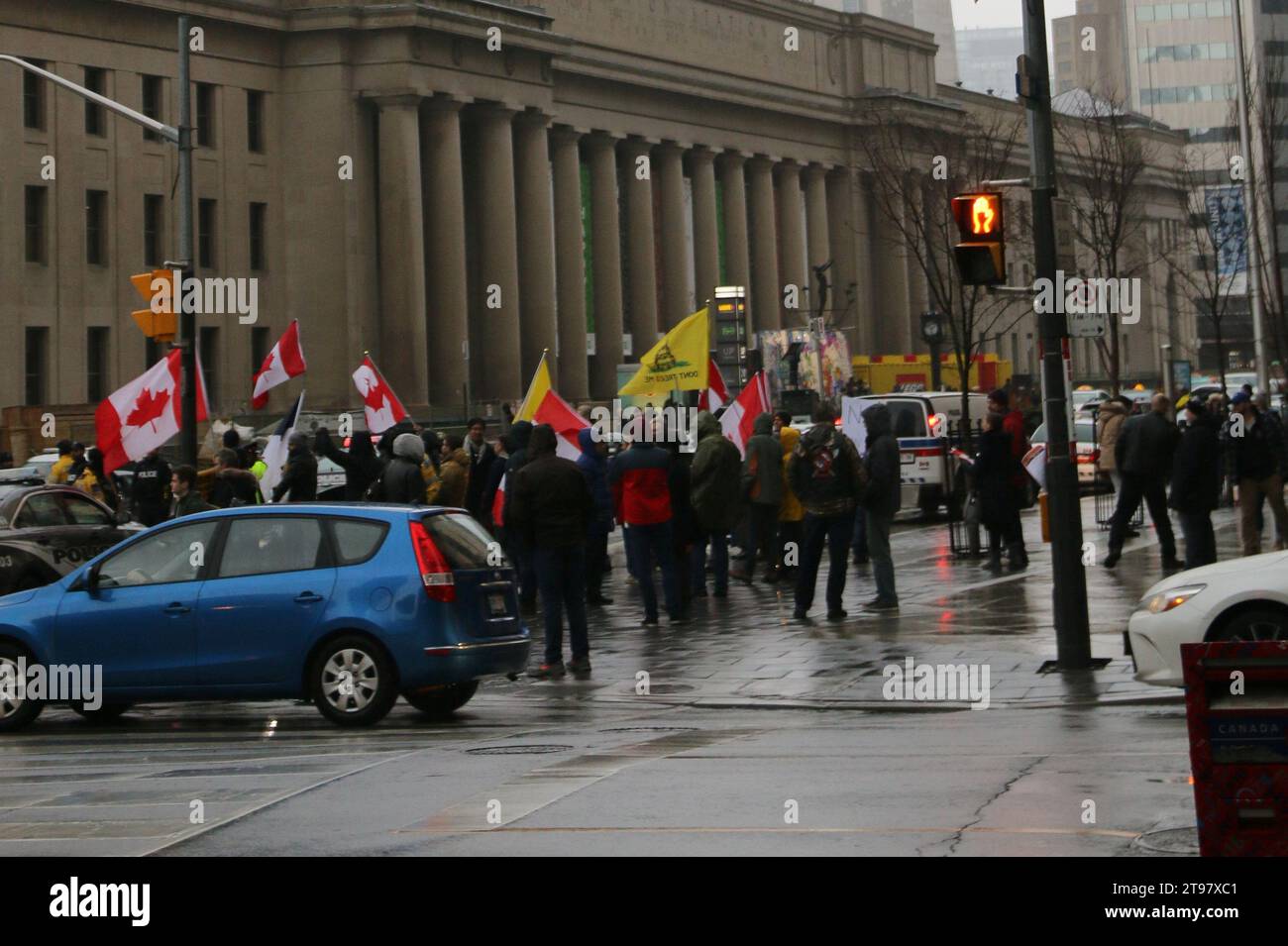 This was a demonstration by protesters in Toronto, Canada Stock Photo ...