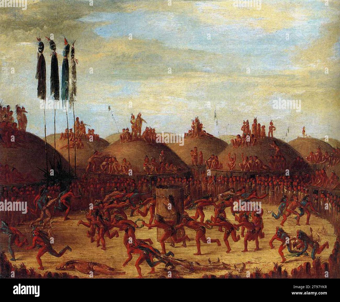 The Last Race, Mandan O-Kee-Pa Ceremony 1832 by George Catlin Stock ...