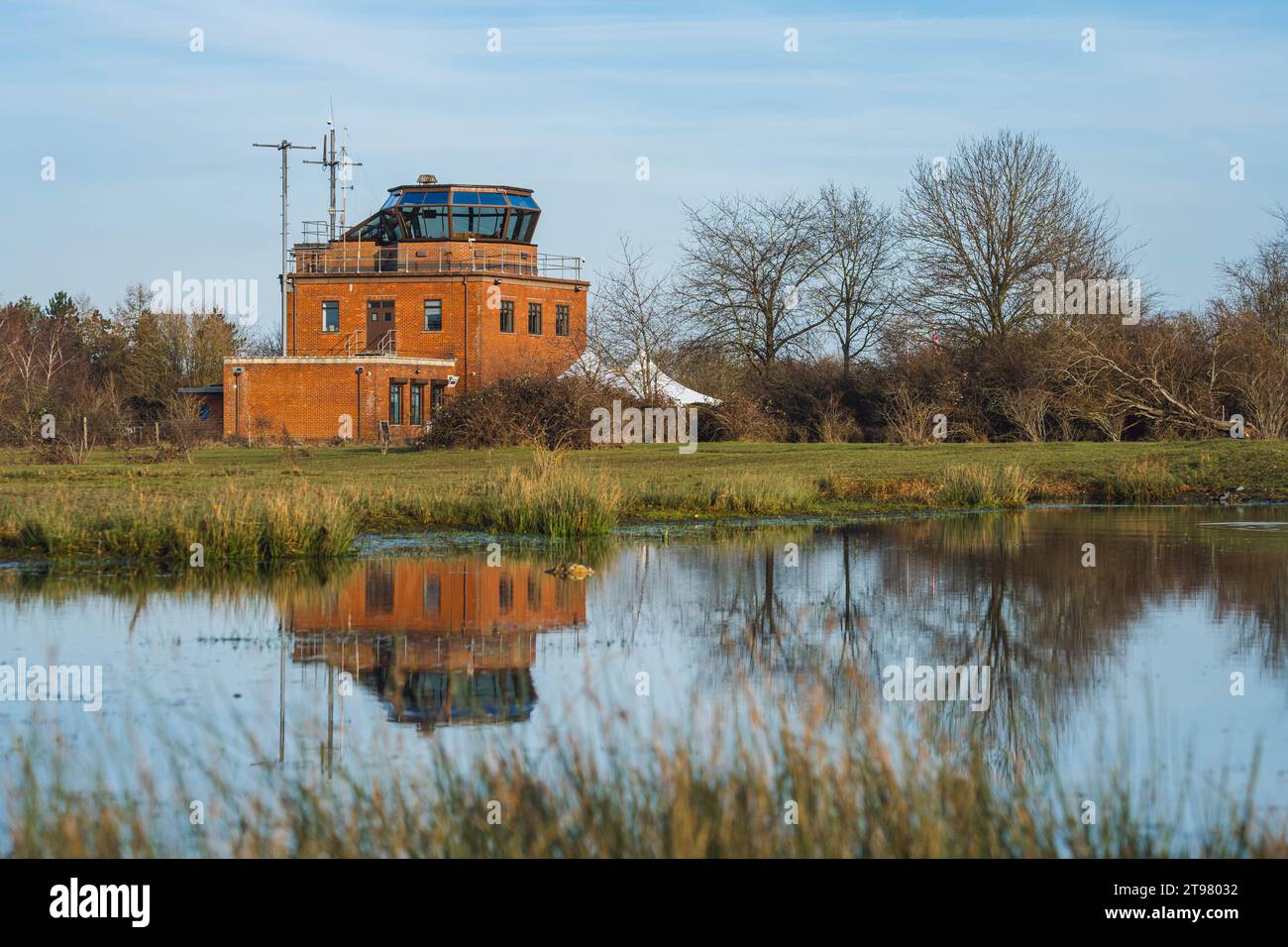 Disused Air Traffic Contol Tower at former airbase RAF Greenham Common ...