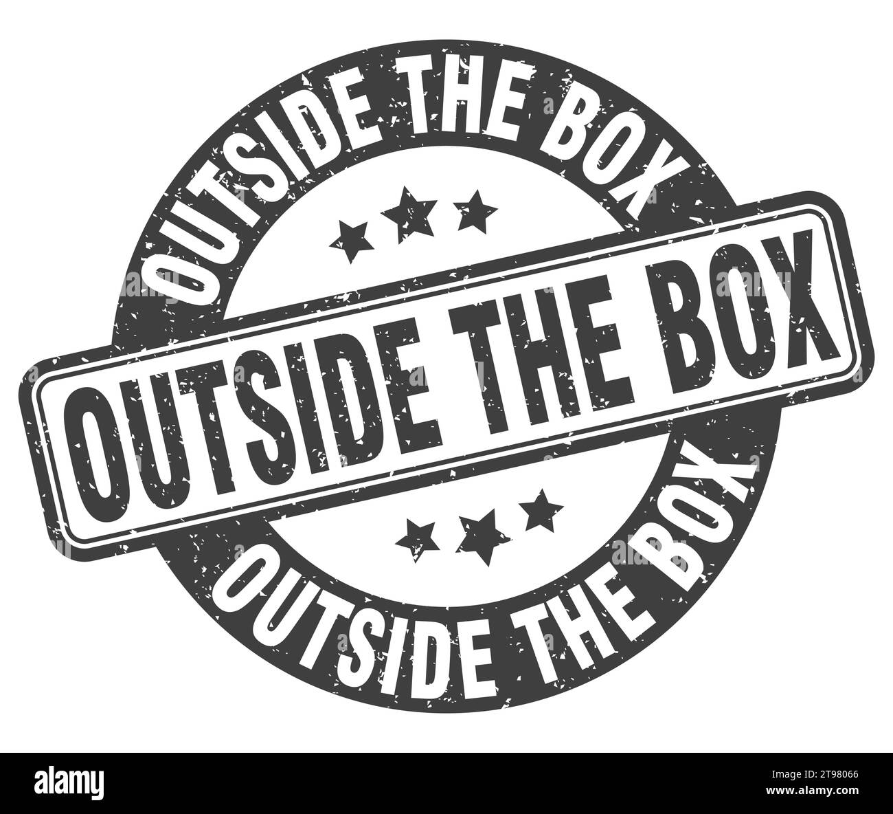 outside the box stamp. outside the box sign. round grunge label Stock ...