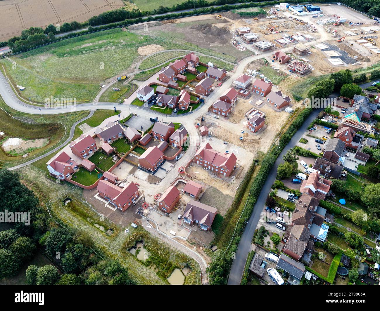 New Housing Development Under Construction Aerial View Stock Photo - Alamy