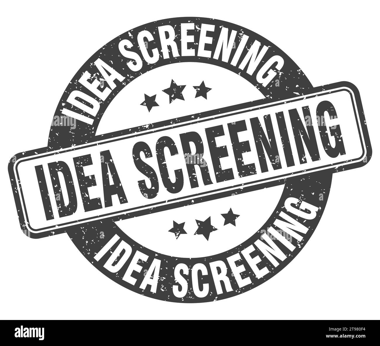 idea screening stamp. idea screening sign. round grunge label Stock ...