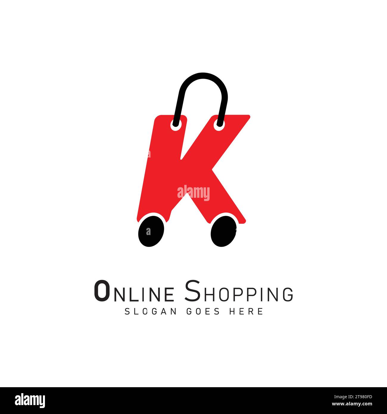 Letter K for Shopping Logo template, ecommerce icon. Alphabet K bag ...