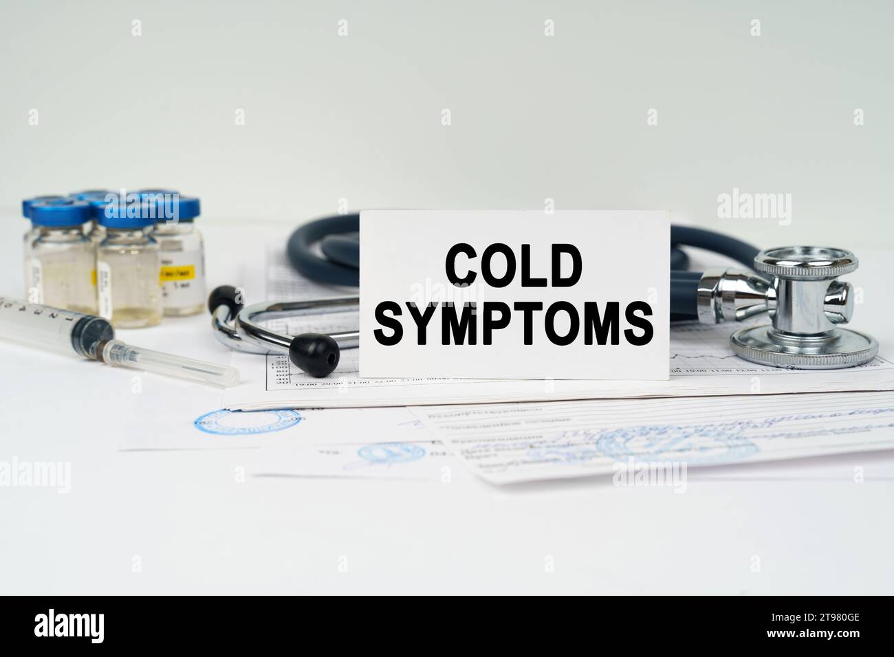 Medical concept. On the medical documents there is a stethoscope ...