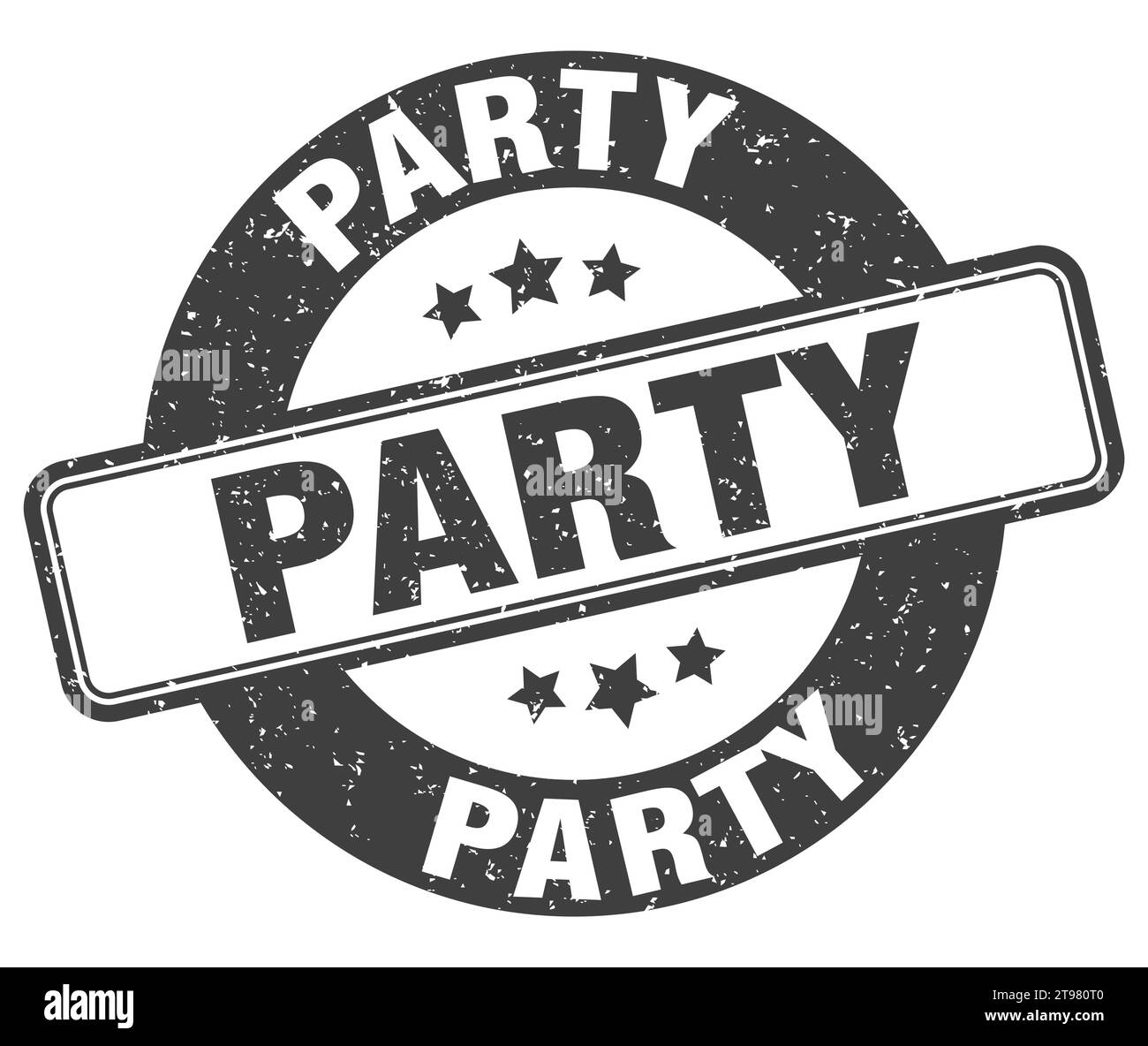 party stamp. party sign. round grunge label Stock Vector Image & Art ...