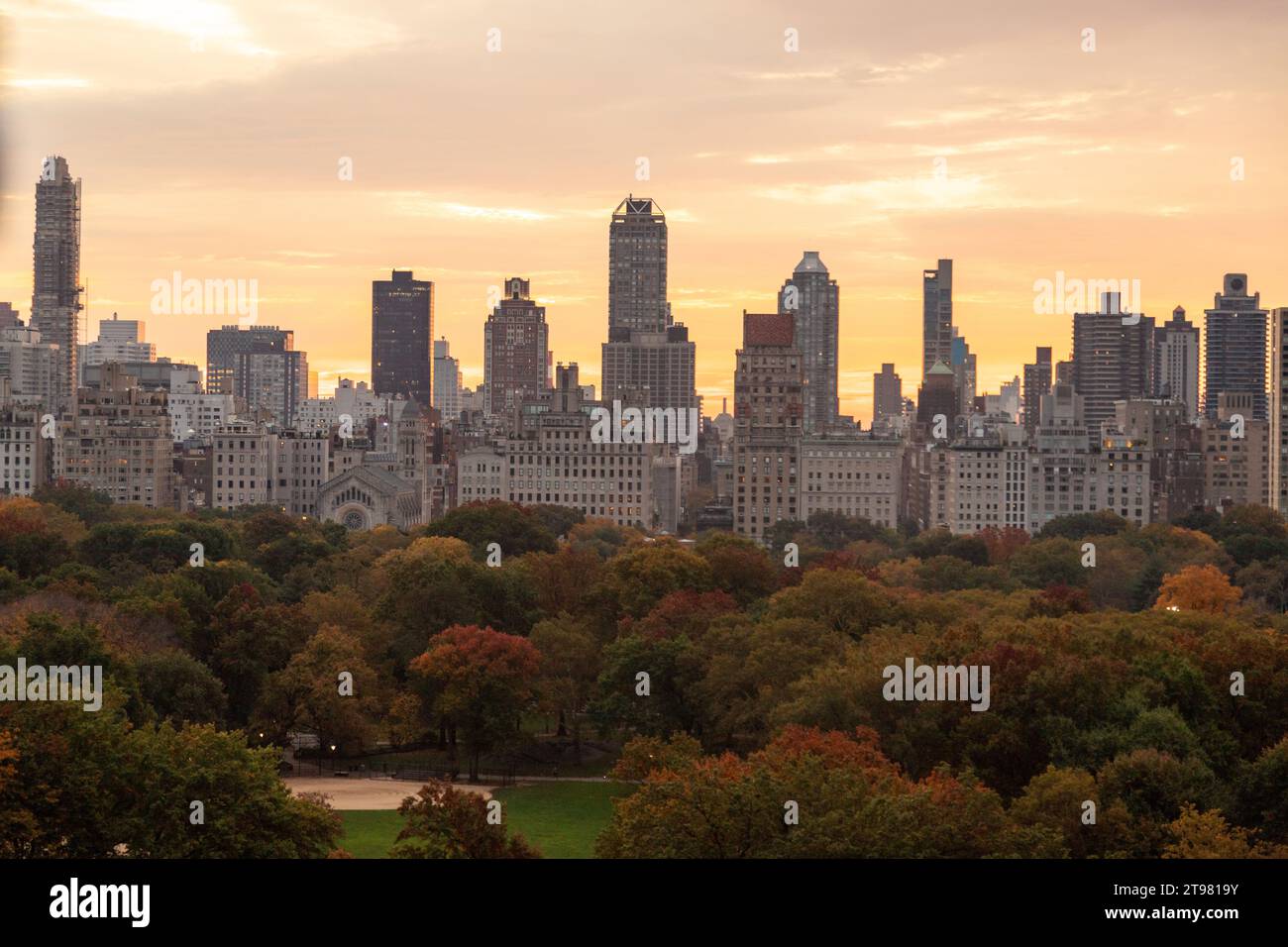 Sunrise over Central Park, New York City, United States of America ...