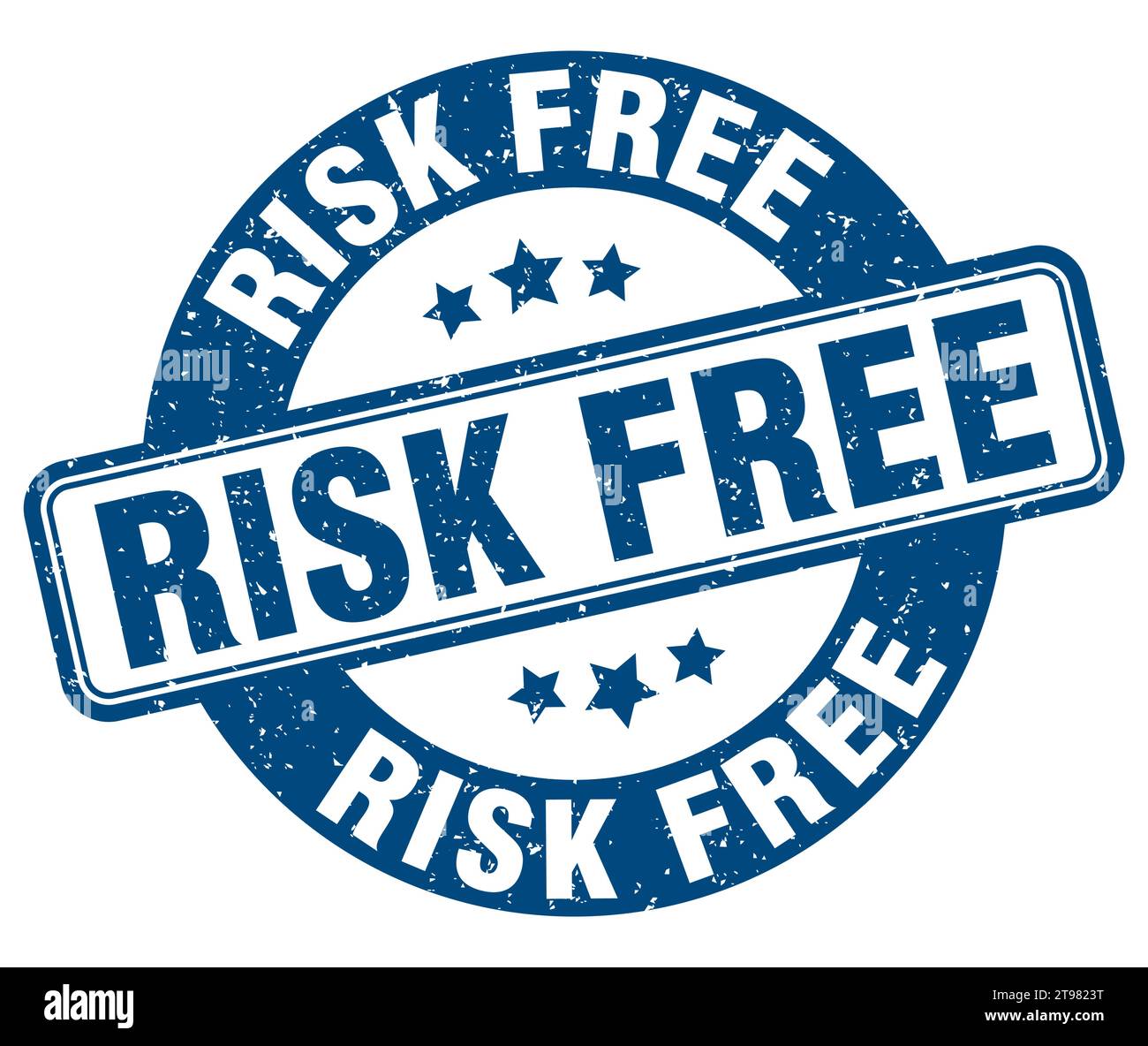 Risk free stamp round hi-res stock photography and images - Alamy
