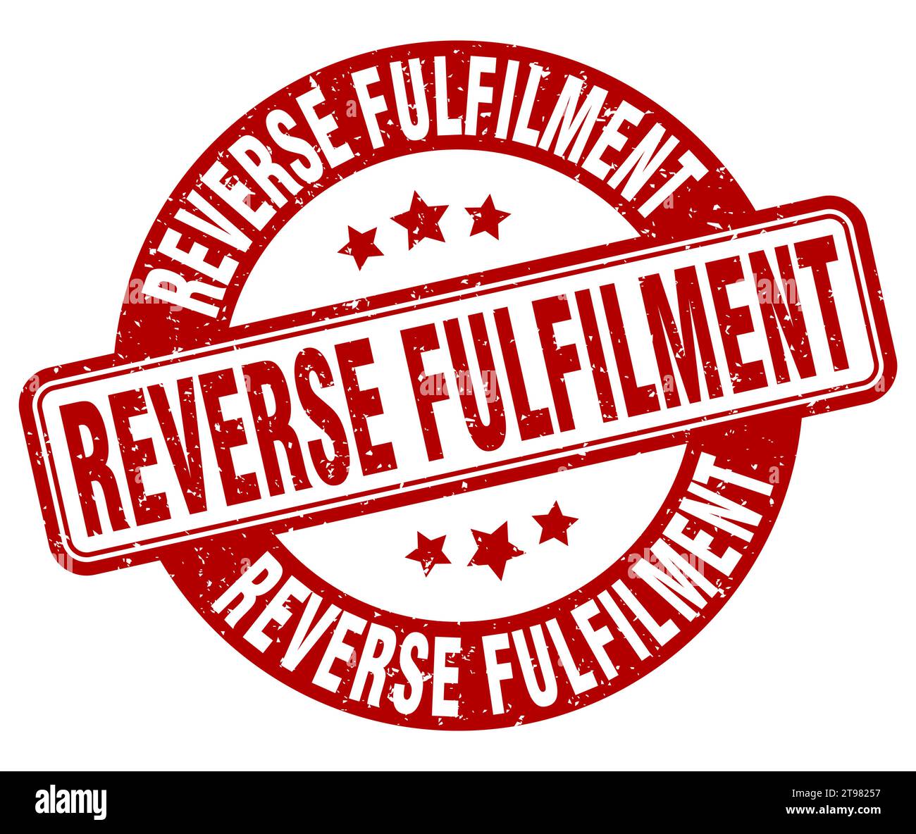 reverse fulfilment stamp. reverse fulfilment sign. round grunge label ...