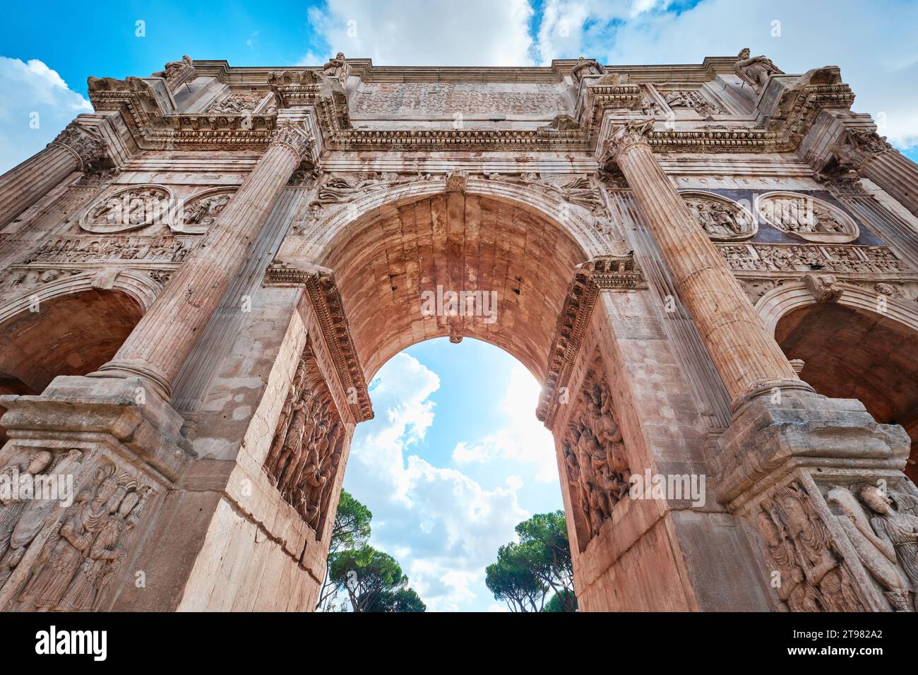 Rome, Italy - October 30 2023: Triumphal Arch of Emperor Constantine ...
