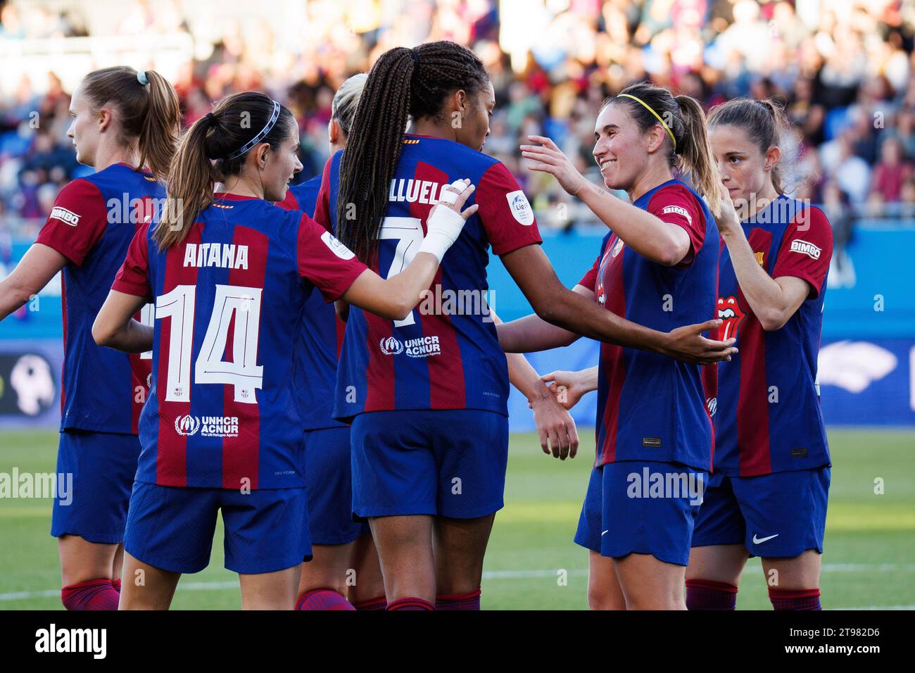 BARCELONA - NOV 5: Salma Paralluelo celebrates after scoring a goal ...