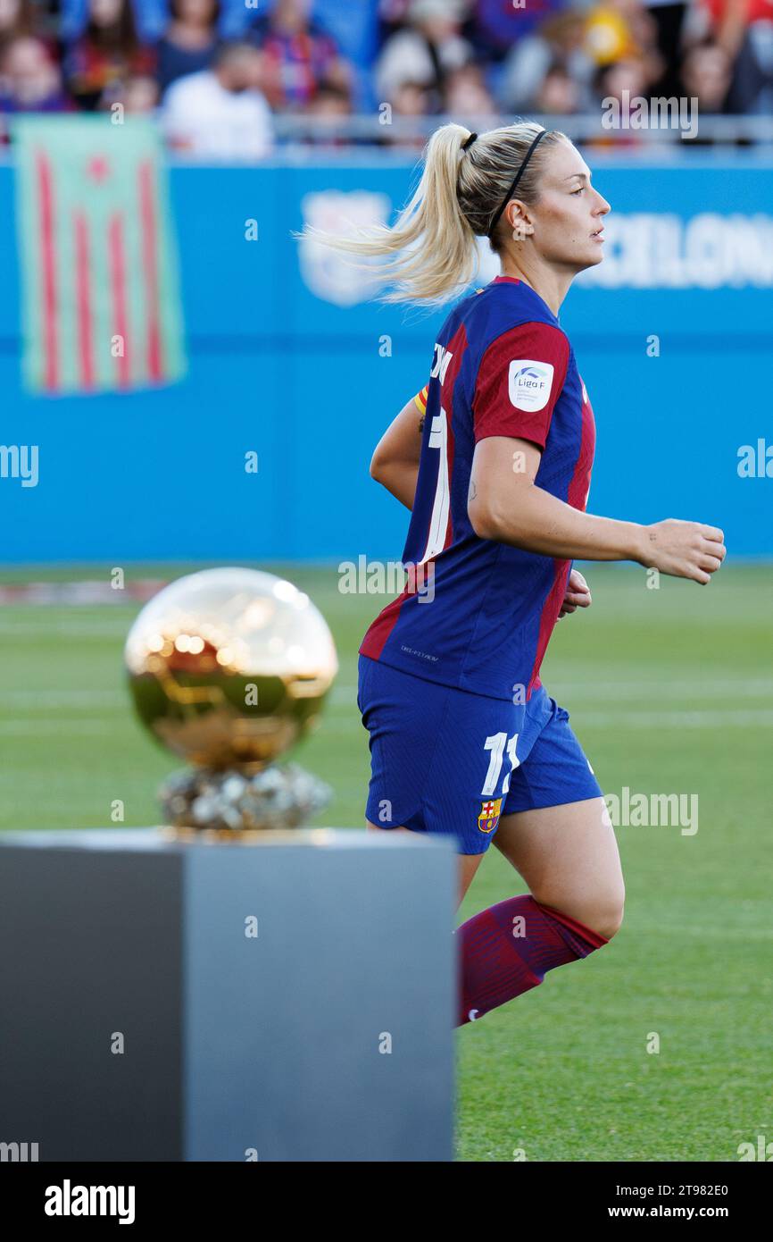 BARCELONA - NOV 5: Alexia Putellas in front of the Women Ballon d'Or ...