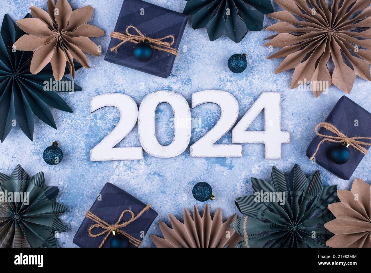 New Year composition with 2024 number Stock Photo - Alamy